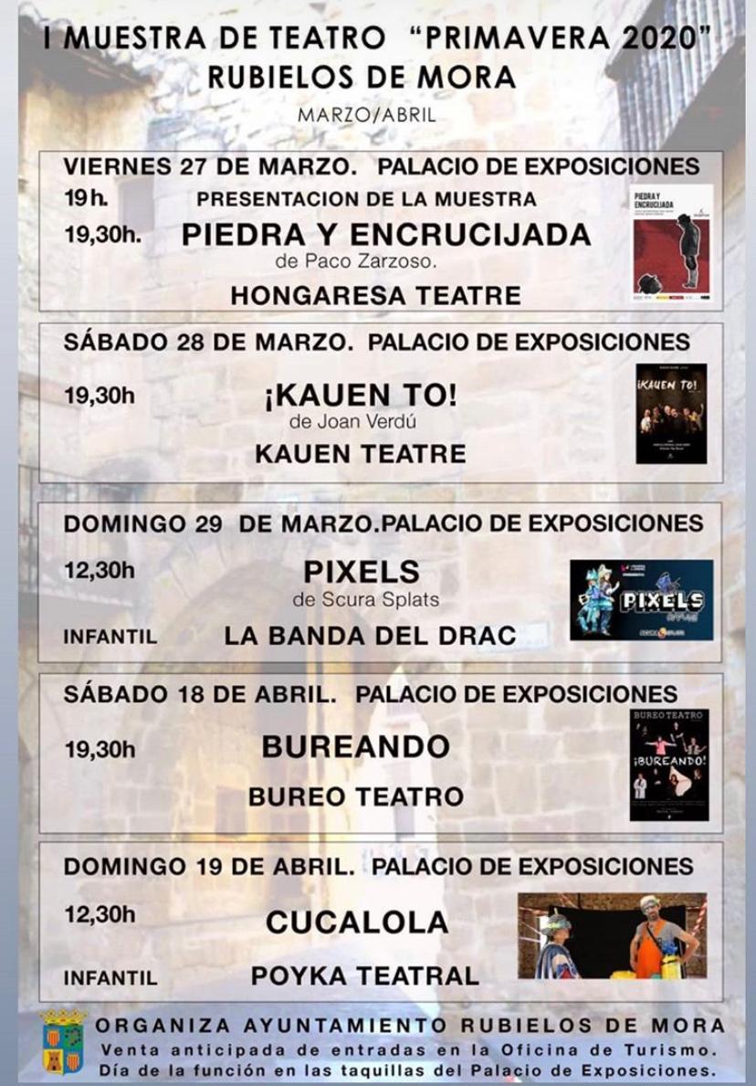 I Muestra de Teatro "Primavera 2020" en Rubielos de Mora